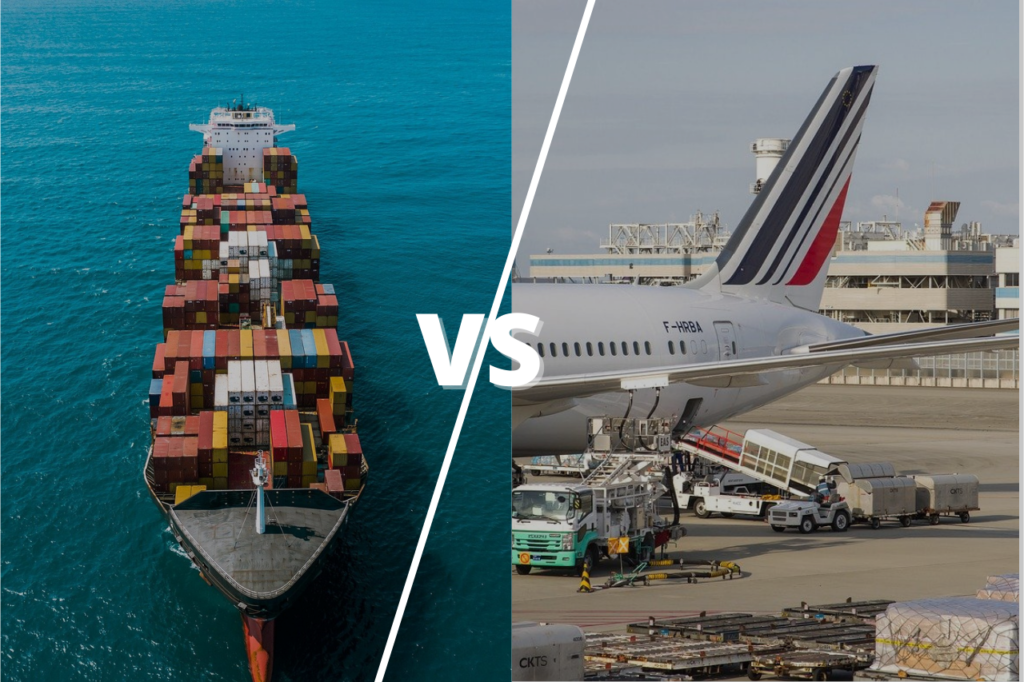 ¿Cuál es mejor, el transporte aéreo o el transporte marítimo?